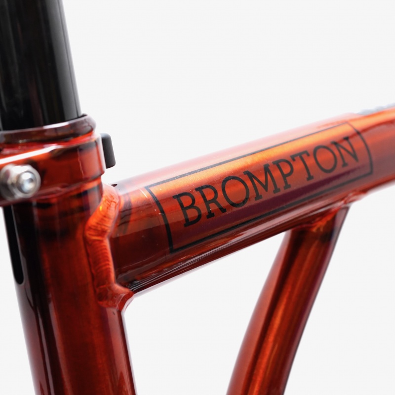 Brompton bike | C Line Black Explore Mid Bar - Flame Lacquer / Black