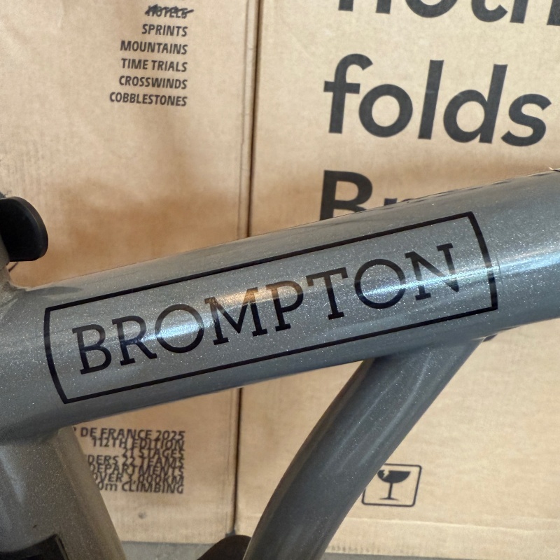 Brompton Electric P Line 12-speed folding bike - Storm Grey - ex demo